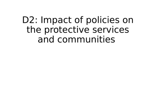 Unit 6 Government and the Protective Services Level 3 | Teaching Resources