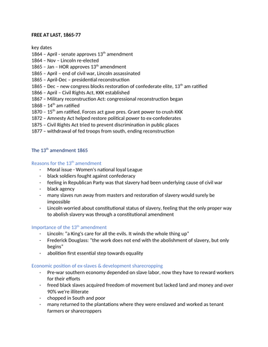 CIVIL RIGHTS & RACE RELATIONS IN THE USA 1865-2009 - A LEVEL HISTORY ...
