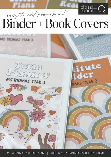 RETRO REWIND Binder + Book Covers Pack | Retro Classroom Decor ...