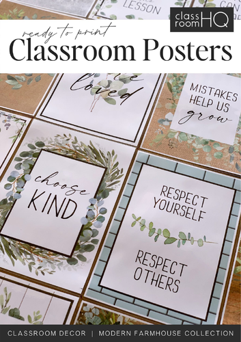 MODERN FARMHOUSE Inspirational Posters | Inclusive Classroom Decor ...
