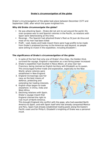 Drake circumnavigation | Teaching Resources