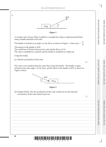 Forces Dynamics | Edexcel A level Maths Exam Questions | Teaching Resources Forces Dynamics | Edexcel A level Maths Exam Questions | Teaching Resources