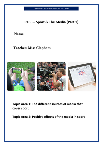 R186- Sport and the Media- Student Workbook and Answers | Teaching ...