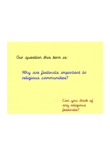 Why are festivals important to religious communities? Year 3 and 4 unit ...
