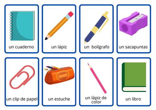 Spanish School Stationery Supplies | Teaching Resources