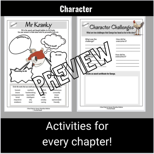 GEORGE'S MARVELLOUS MEDICINE Novel Study and Reading Comprehension ...