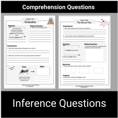 GEORGE'S MARVELLOUS MEDICINE Novel Study and Reading Comprehension ...