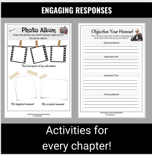 GEORGE'S MARVELLOUS MEDICINE Novel Study and Reading Comprehension ...