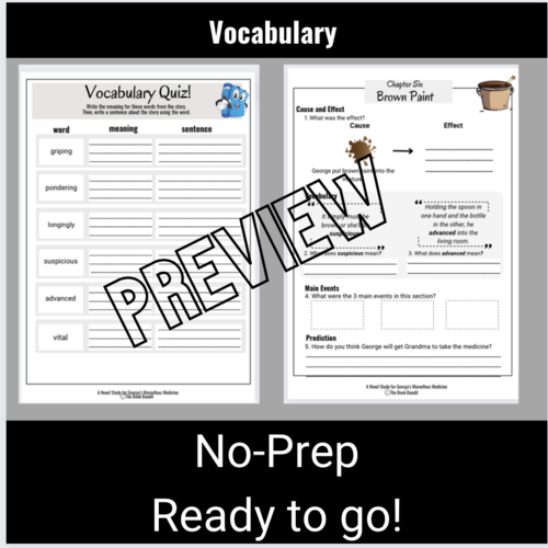 GEORGE'S MARVELLOUS MEDICINE Novel Study and Reading Comprehension ...