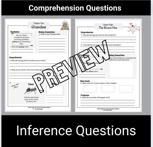 GEORGE'S MARVELLOUS MEDICINE Novel Study and Reading Comprehension ...