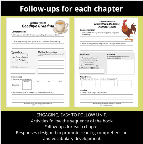 GEORGE'S MARVELLOUS MEDICINE Novel Study and Reading Comprehension ...