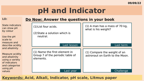 KS3 - pH and Indicator Lesson | Teaching Resources