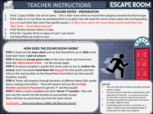 English Ks3 Escape Room | Teaching Resources