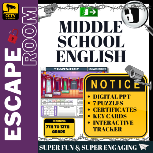 English Ks3 Escape Room | Teaching Resources