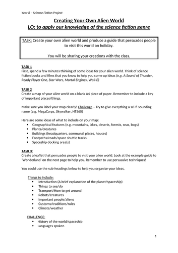 Design Your Own Alien World - Project (Sci-Fi / Science Fiction ...