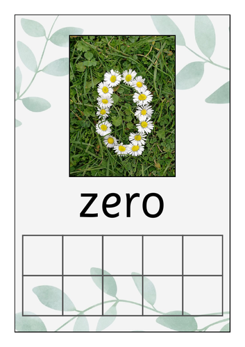 Nature numbers with ten frames and numerals | Teaching Resources
