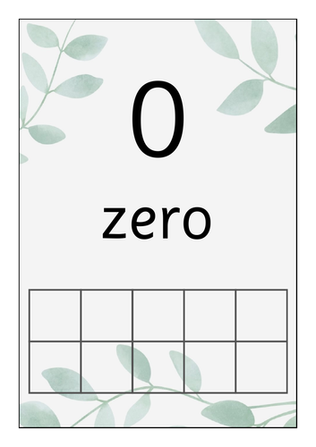 Nature numbers with ten frames and numerals | Teaching Resources