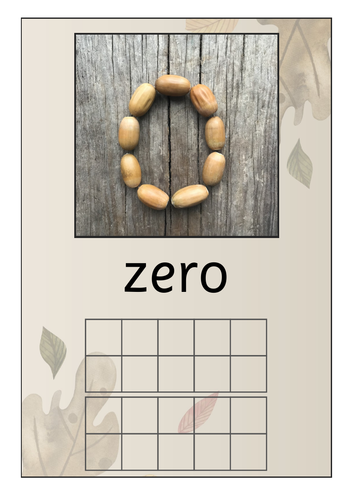 Nature numbers with ten frames and numerals | Teaching Resources