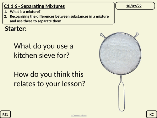 KS3 Chemistry AQA C1 1 6 Separating Mixtures | Teaching Resources
