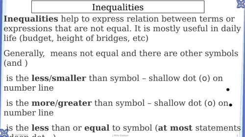 Inequalities 1 | Teaching Resources