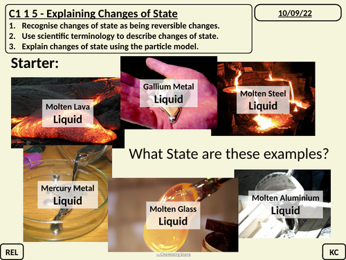 KS3 Chemistry AQA C1 1 5 Explaining Changes of State Lesson Bundle ...