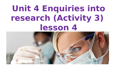 Activity 3 Unit 4 Enquiries into research lesson 4 -Identifying gaps ...