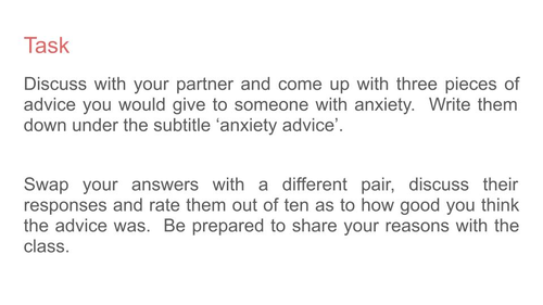 Mental Health Lesson PSHE | Teaching Resources