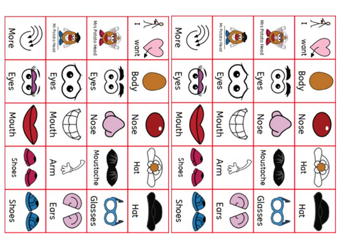 Mr Potato head communication board | Teaching Resources