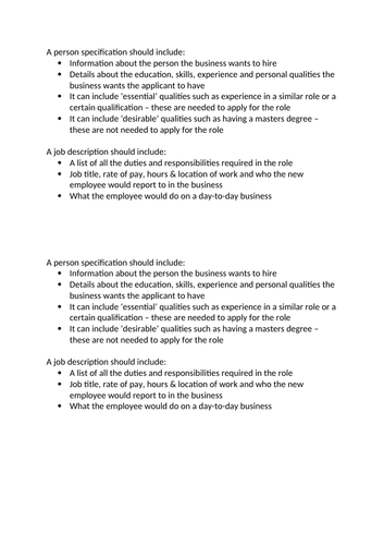 Recruitment & Selection (GCSE OCR Business 3.4) | Teaching Resources