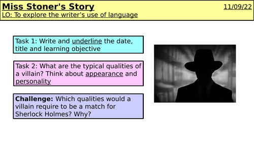 SCHEME OF WORK: The Speckled Band (Sherlock Holmes) by Arthur Conan ...
