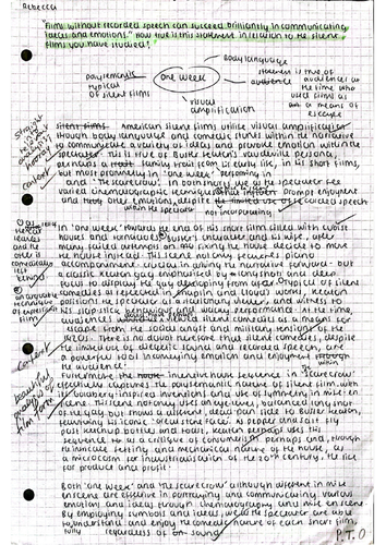 A-LEVEL FILM STUDIES | Section C: Silent cinema | Full mark exemplar essay (20/20) | Teaching ...