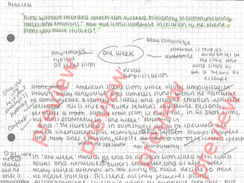 A-LEVEL FILM STUDIES | Section C: Silent cinema | Full mark exemplar ...