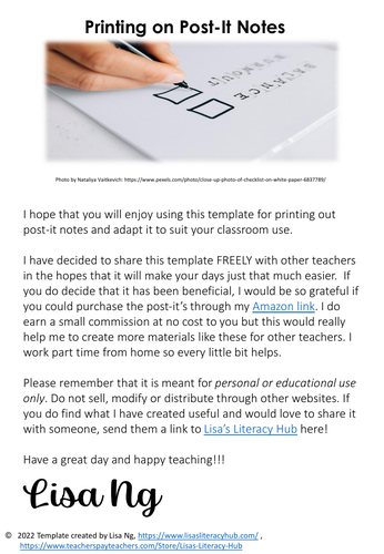 Editable Post-it /sticky notes bundle | Teaching Resources