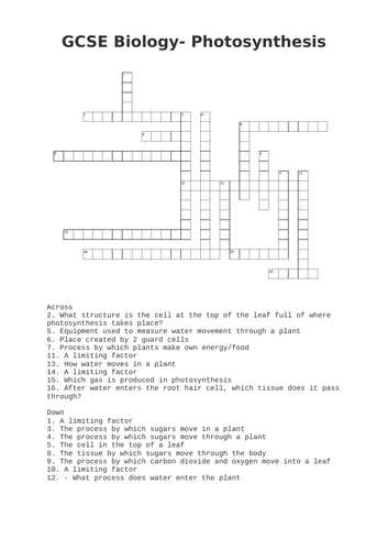 Combined Biology Revision Crosswords Edexcel | Teaching Resources