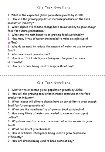 Sustainability - Food Security | Teaching Resources
