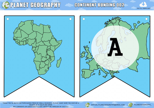 Classroom Bunting - Continent Theme | Teaching Resources