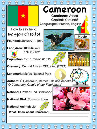 CAMEROON History & Geography, PACKET & ACTIVITIES, Travel The World ...