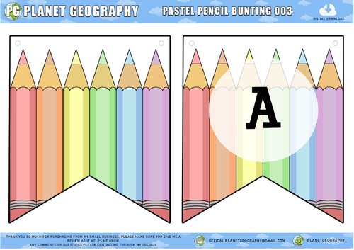 Classroom Bunting - Pastel Pencil Theme | Teaching Resources