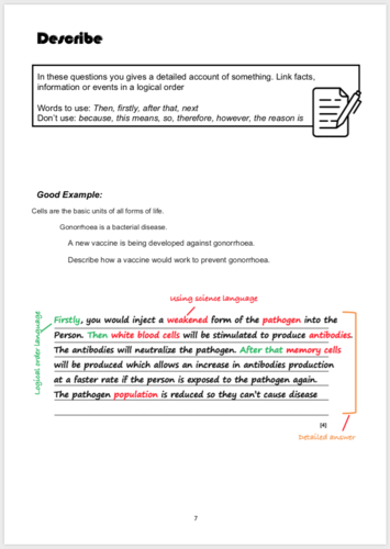 Aqa Gcse Combined Science Trilogy Command Words Workbook Teaching