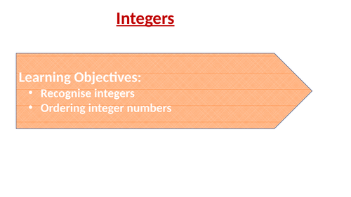 Whole lesson: Introducing Integers: PPT, worksheet and answer sheet ...