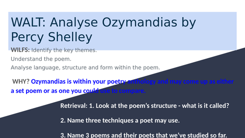 Ozymandias Eduqas poetry | Teaching Resources