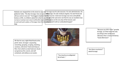 Scrooge quote map resource stave one quote analysis | Teaching Resources