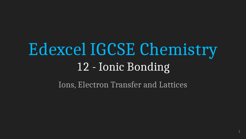 Edexcel IGCSE Double Award Science (Chemistry) Presentations - The ...