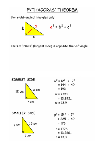 Pythagoras' Theorem | Teaching Resources