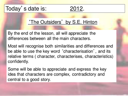 The Outsiders SE Hinton Complete Unit PPTs and Worksheets | Teaching ...