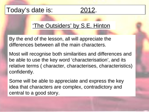 The Outsiders SE Hinton Complete Unit PPTs and Worksheets | Teaching ...