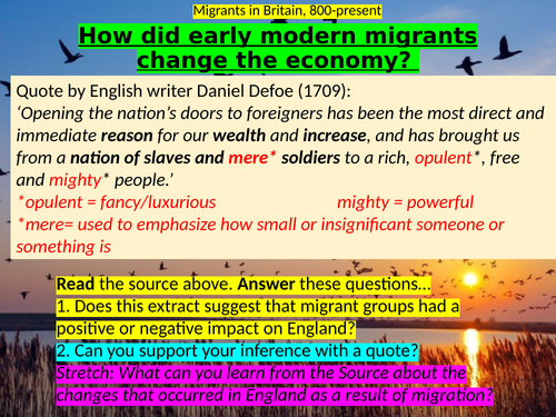 How did early modern migrants change the economy? | Teaching Resources