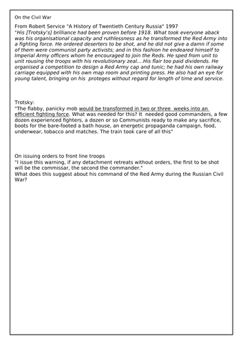 The Russian Civil War | Teaching Resources