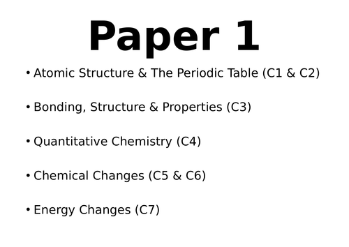 AQA GCSE Chemistry Paper 1 | Teaching Resources