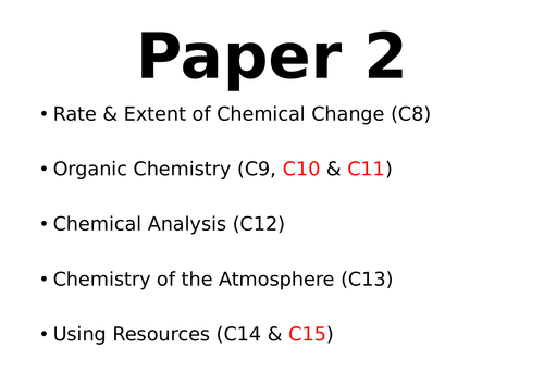 AQA GCSE Chemistry Paper 2 | Teaching Resources